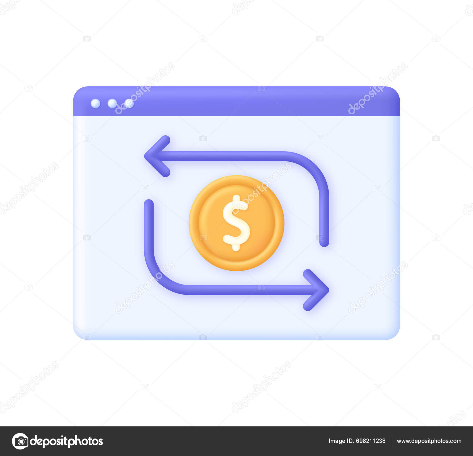 Online Money Transfer Icon Money Arrows Internet Display Concept ...