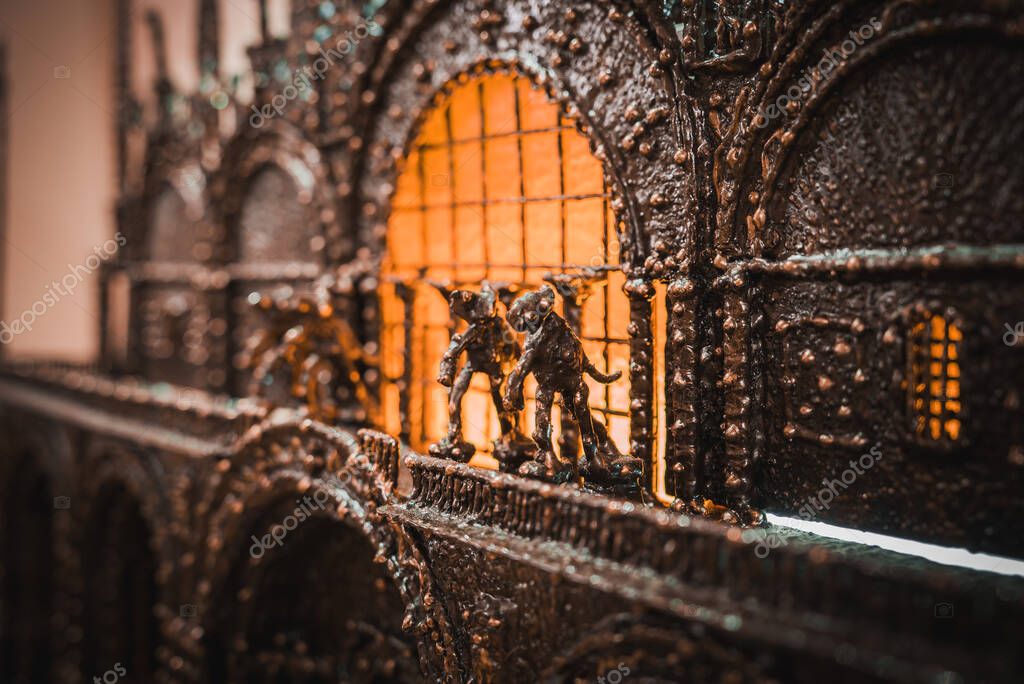 Modelo de castillo de metal en Venecia, Italia. Diseñada y bien ...