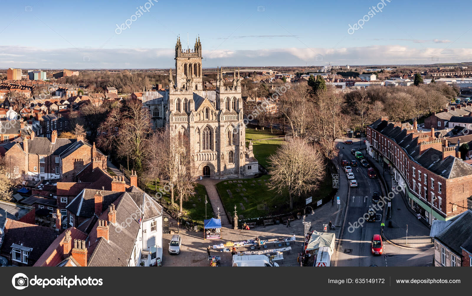 Selby North Yorkshire January 2023 Aerial View Yorkshire Market Town ...
