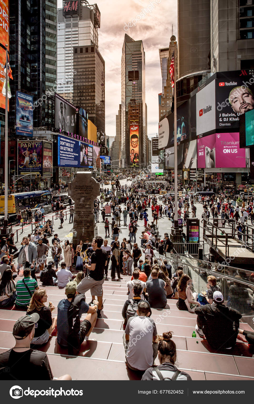 Times Square New York Usa September 2023 Panoramic View Buildings ...