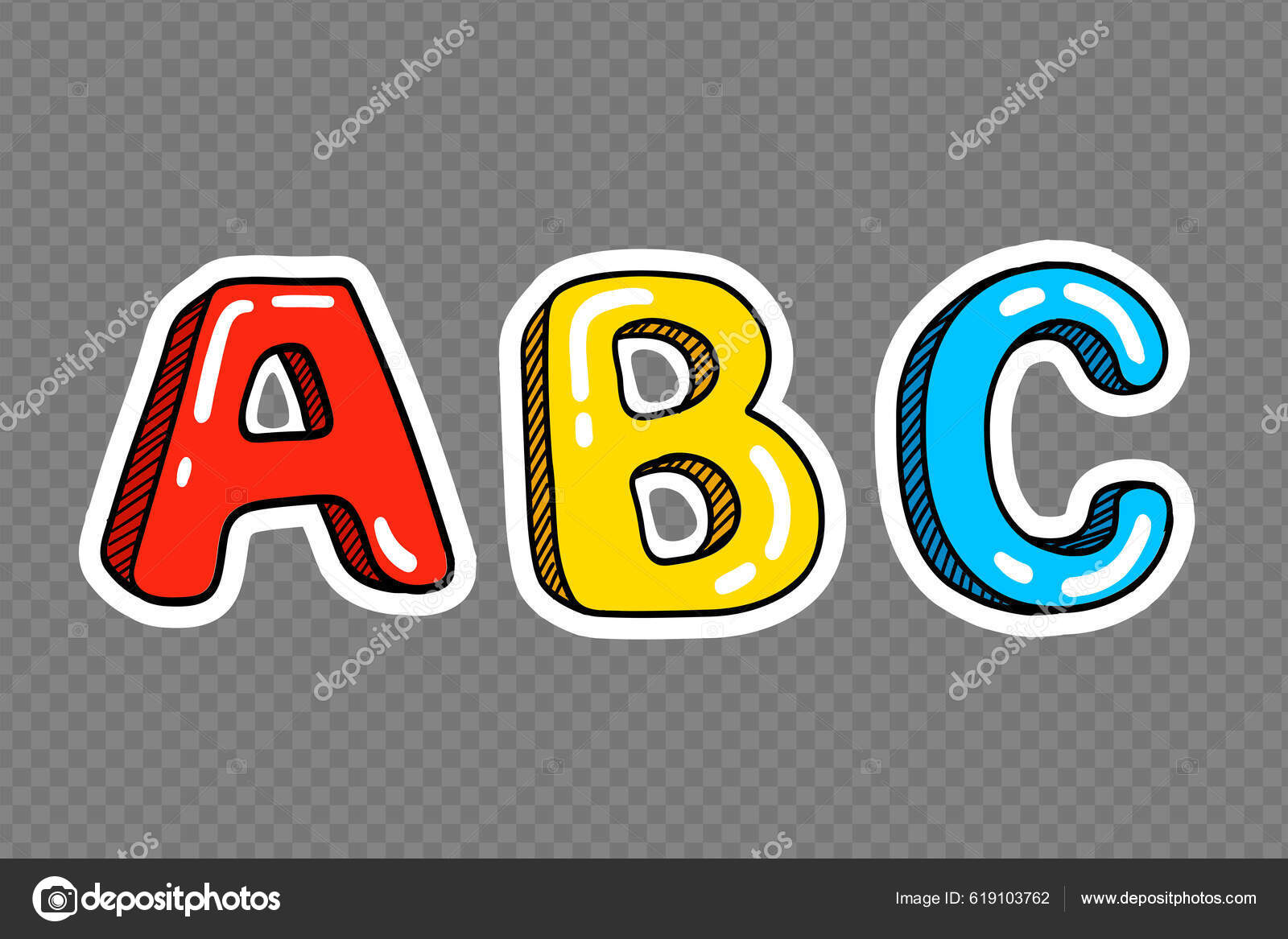 Abc Hand Drawn Alphabet Letters Grey Background Stock Vector by ©AbraSa ...
