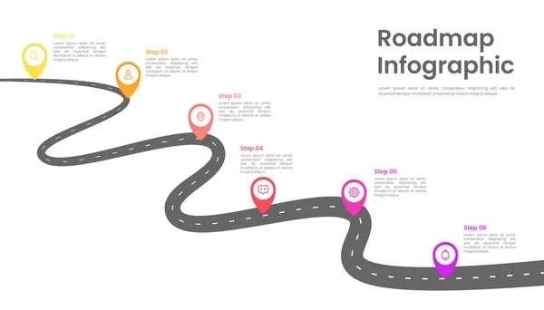 Road map infographic ภาพเวกเตอร์สต็อก Road map infographic ภาพประกอบที่ ...