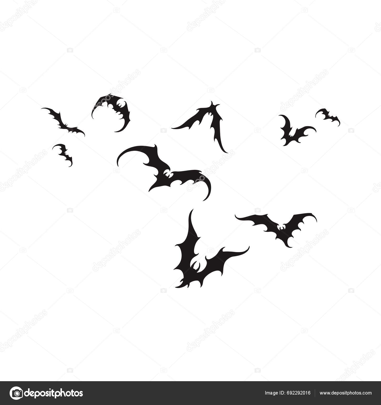 Bat Vampire Vector Scary Ghost Bat Silhouette Flying White Background ...
