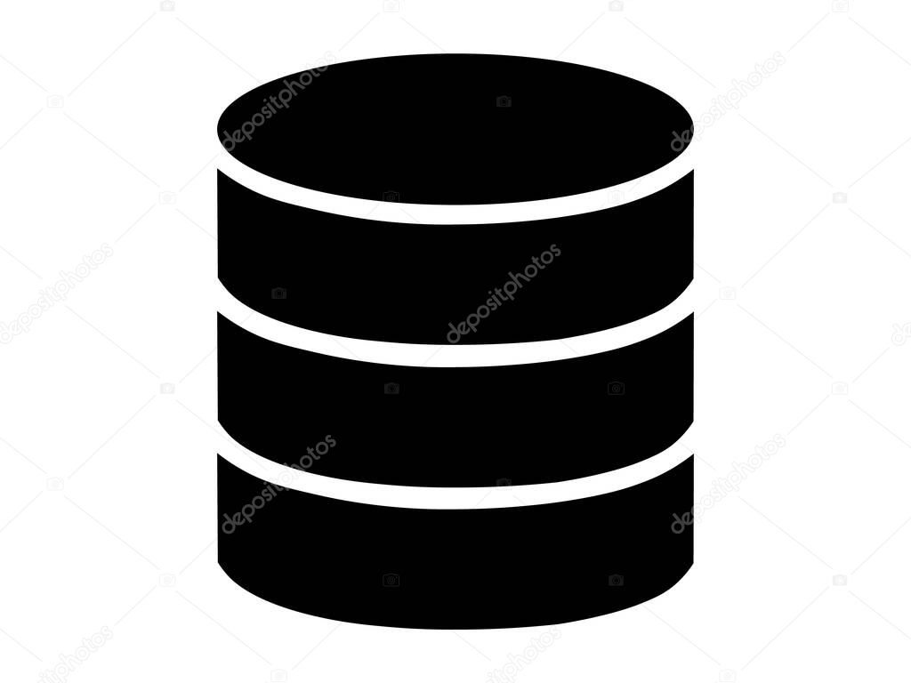 Esta es una ilustración de un icono de base de datos (silueta del servidor). 2024