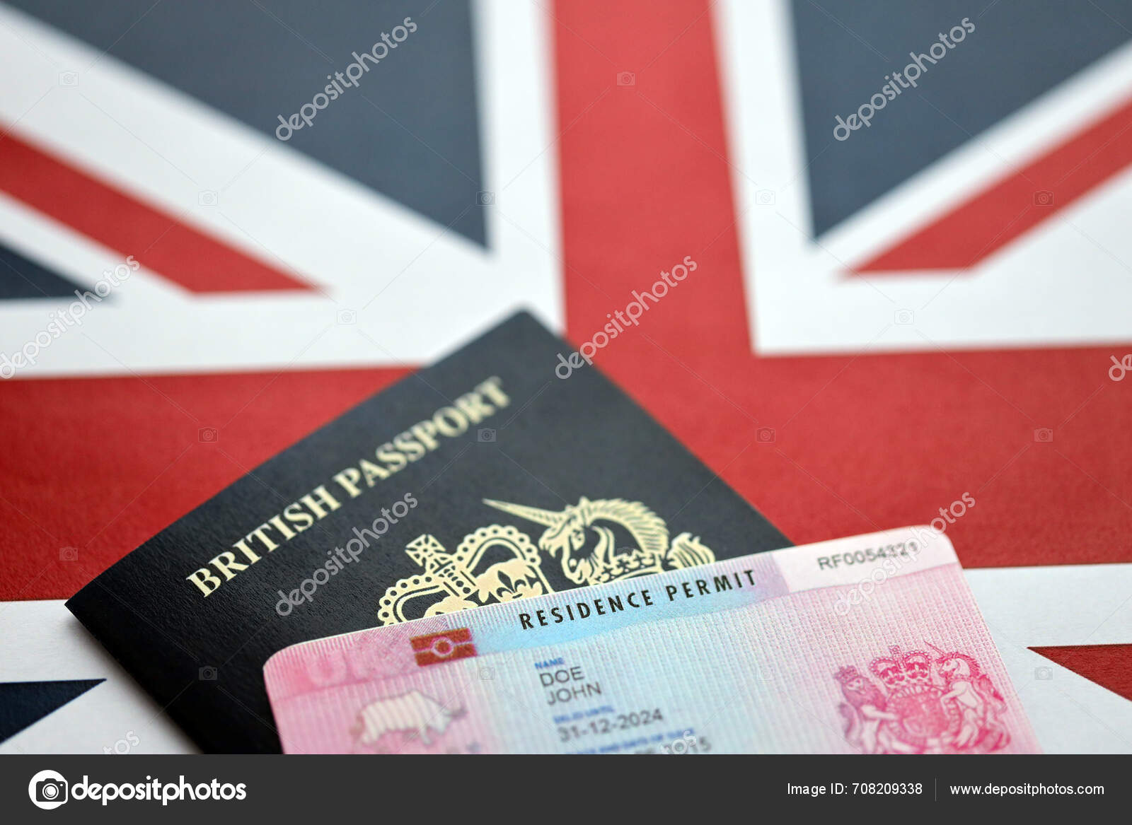 Residence Permit Brp Card British Passport United Kingdom Union Jack ...