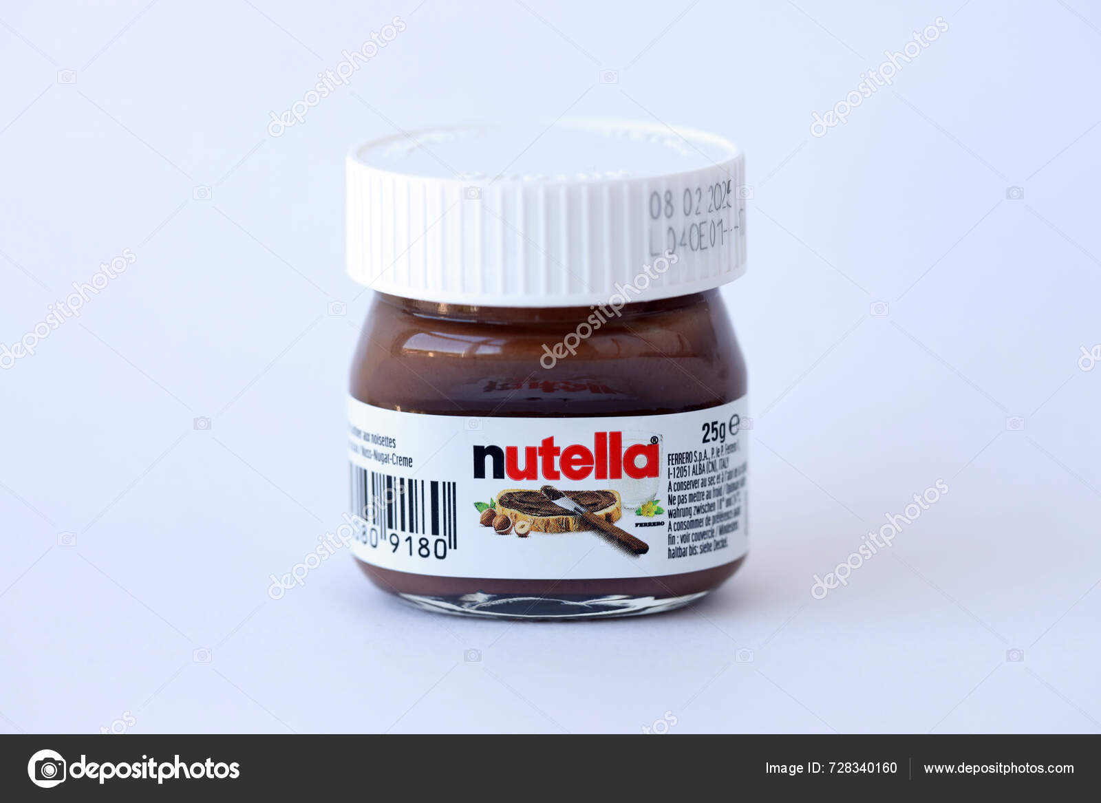 Kyiv Ukraine April 2024 Mini Nutella 25G Jar White Background — Stock ...
