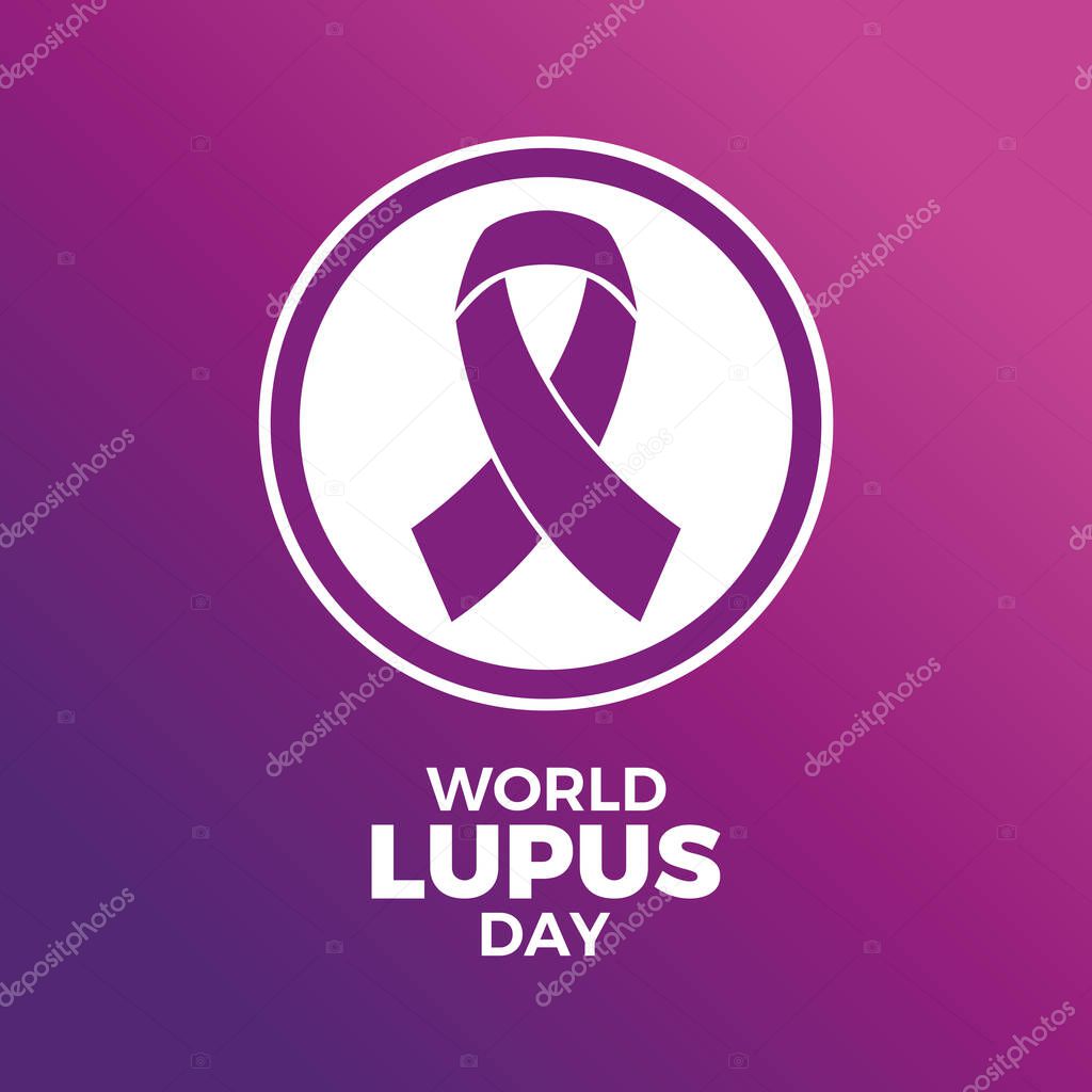 Ilustración del vector del cartel del Día Mundial del Lupus. Icono de ...