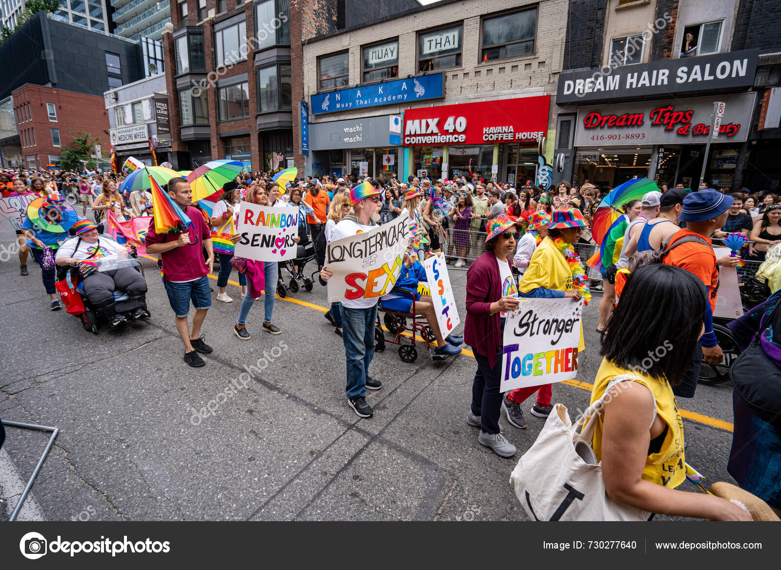 Crowds People 2024 Annual Pride Parade Downtown Toronto Toronto Canada ...