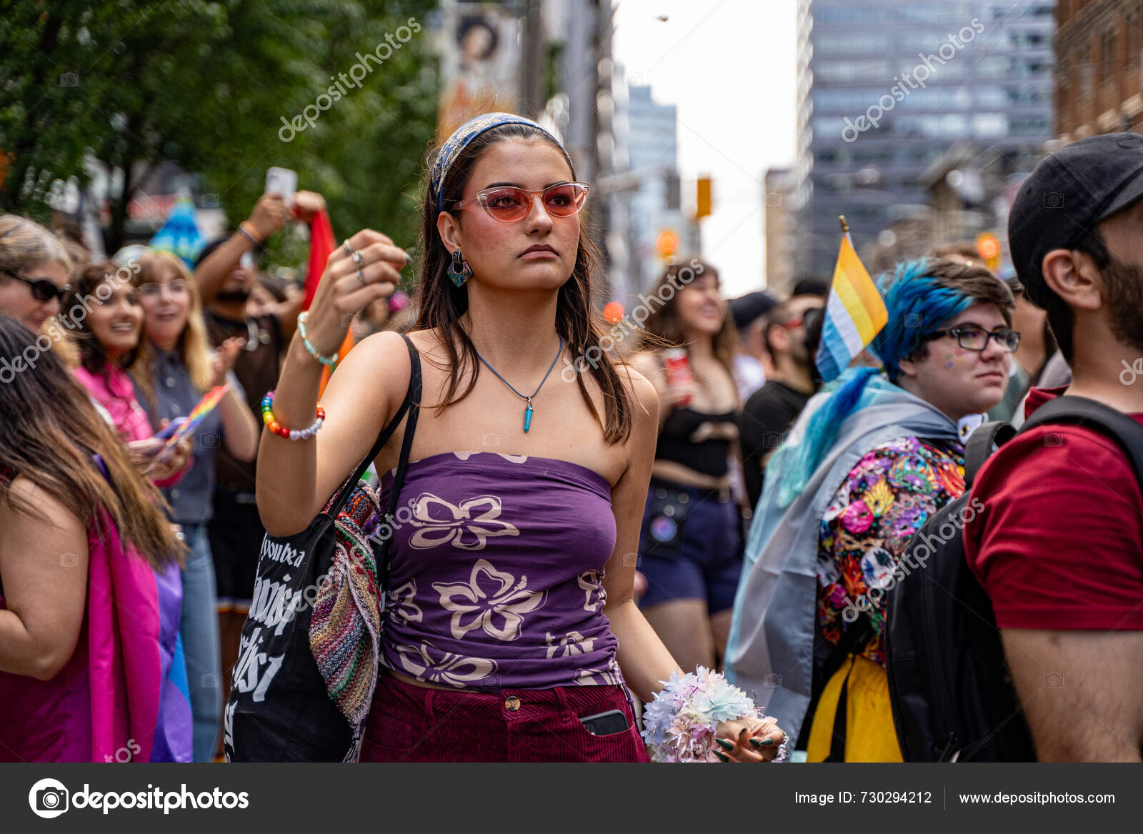 Spectators 2024 Annual Pride Parade Downtown Toronto Toronto Canada Jun ...
