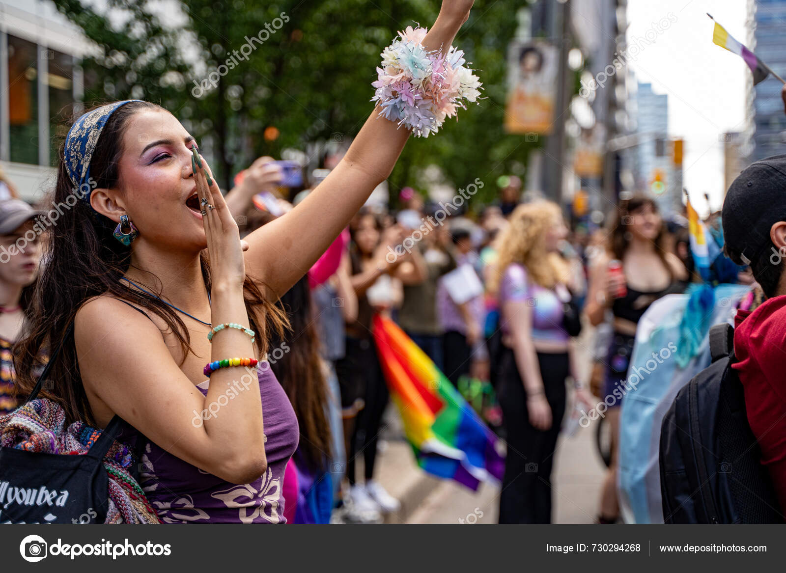 Spectators 2024 Annual Pride Parade Downtown Toronto Toronto Canada Jun — Stock Editorial Photo ...