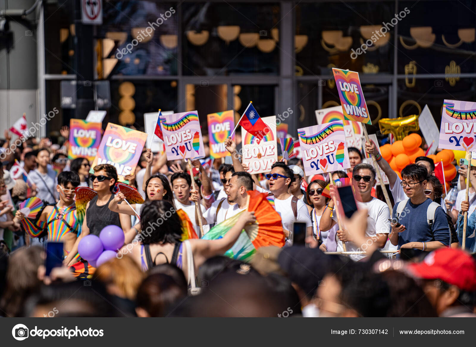 Crowds People 2024 Annual Pride Parade Downtown Toronto Toronto Canada ...
