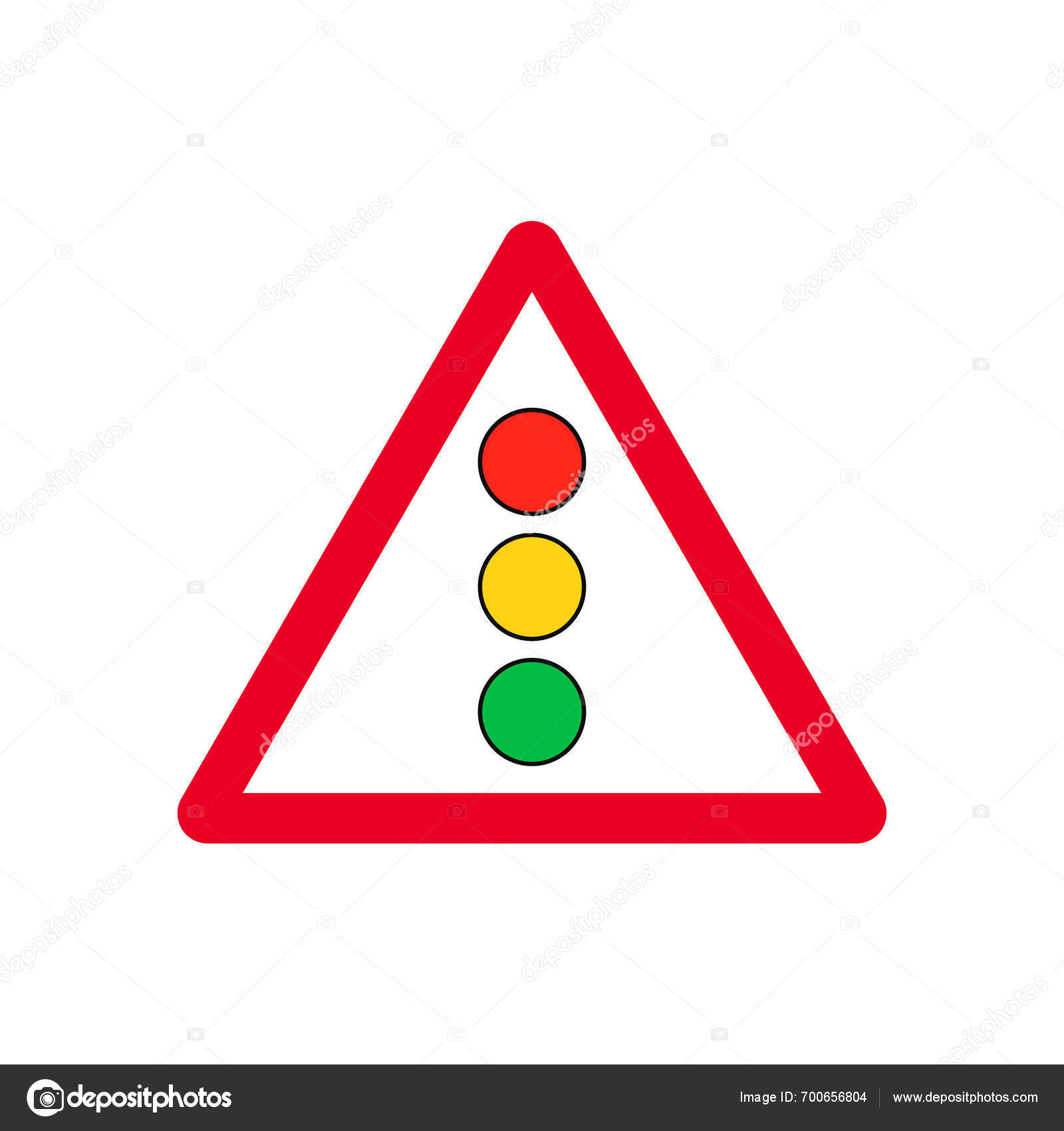 Traffic Light Ahead Road Sign Stock Vector by ©rufatbunyadzade 700656804