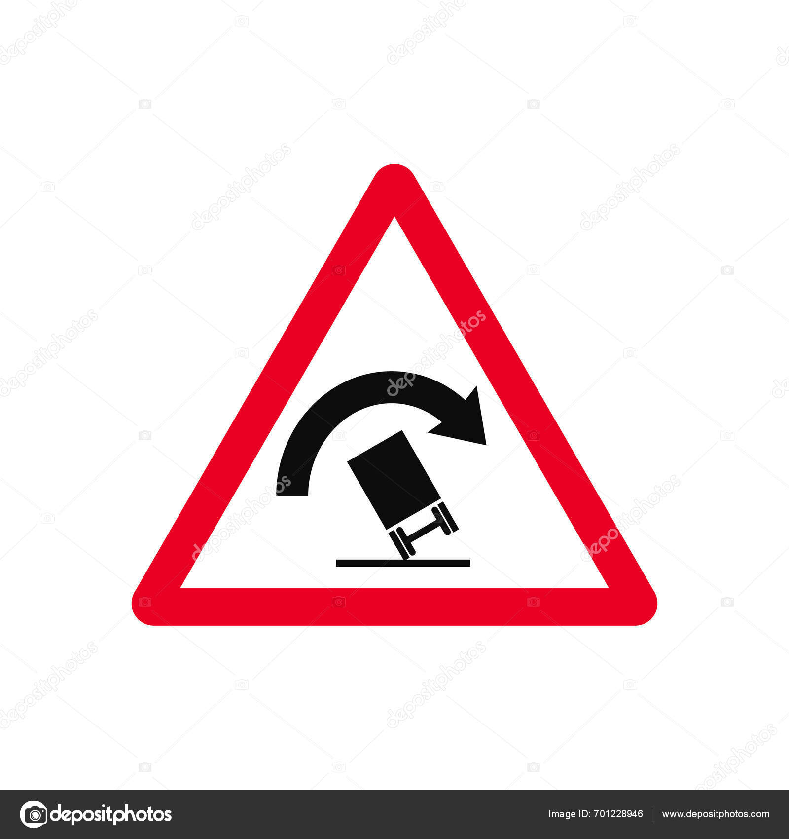 Tilt Truck Traffic Sign Vector Vetor de ©rufatbunyadzade 701228946