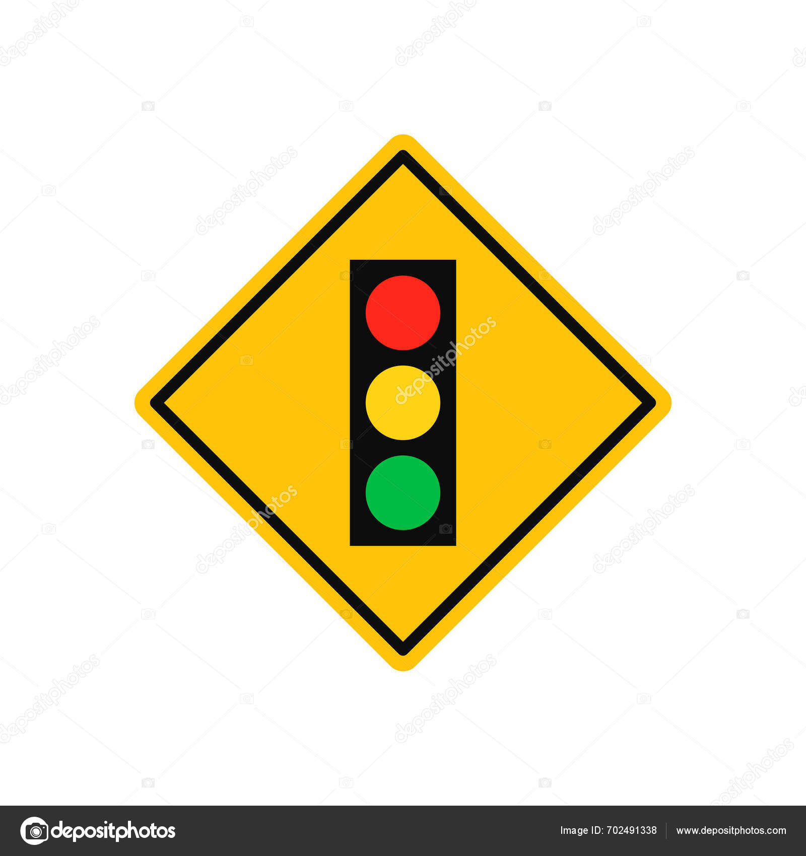 Traffic Light Ahead Road Sign Stock Vector by ©rufatbunyadzade 702491338