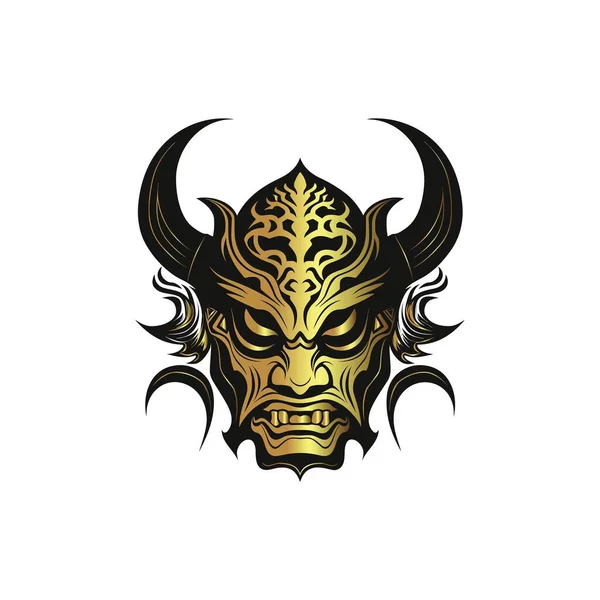 Mystical Gold Line Art Devil Head Vector Stock Vector by ©Vinhsino ...
