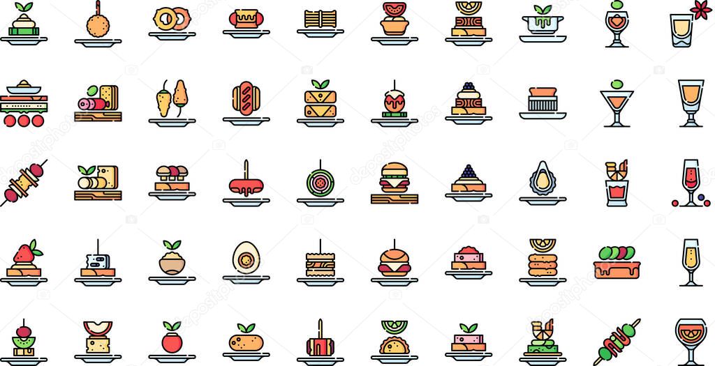 Iconos del aperitivo Colección de iconos vectoriales de alta calidad ...