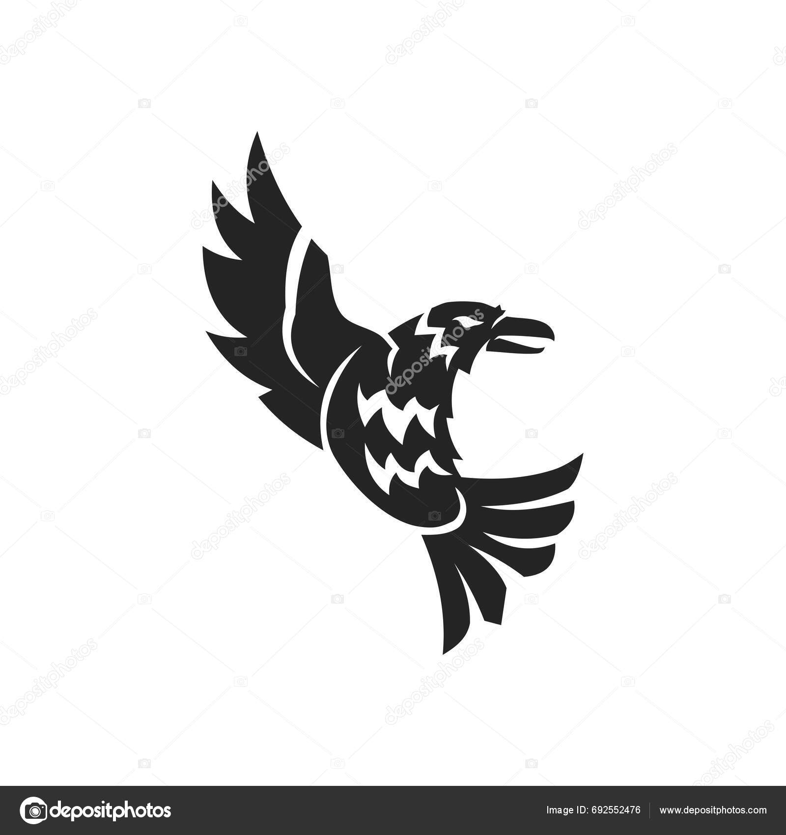 Raven Logo Template Isolated Brand Identity Icon Abstract Vector ...