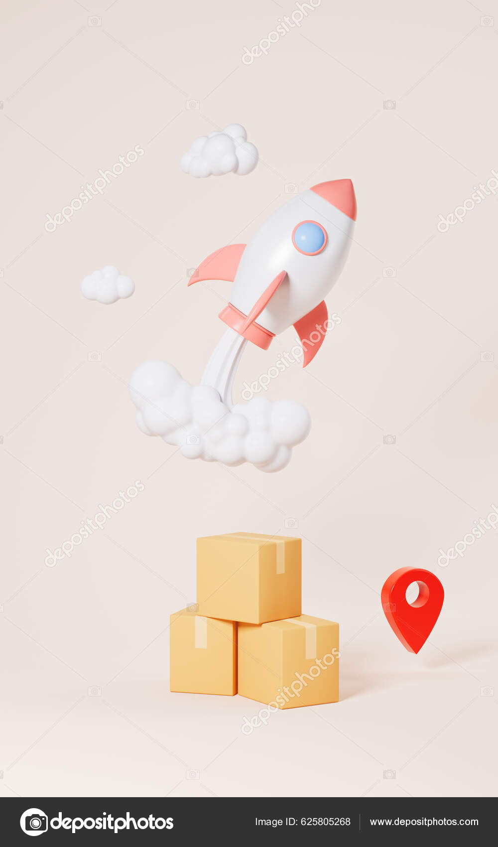 Rocket Boxes Ready Launch Concept Fast Logistics Delivery Rendering ...