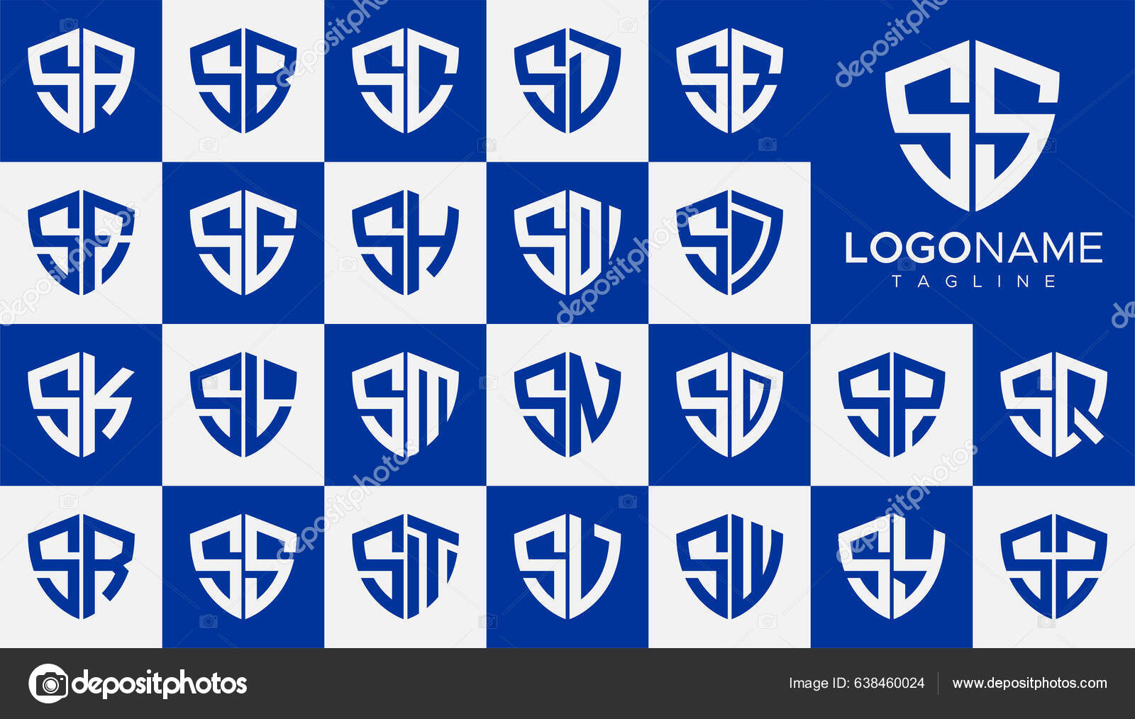 Set Shield Letter Logo Design Vector Simple Security Logo Graphic Stock ...