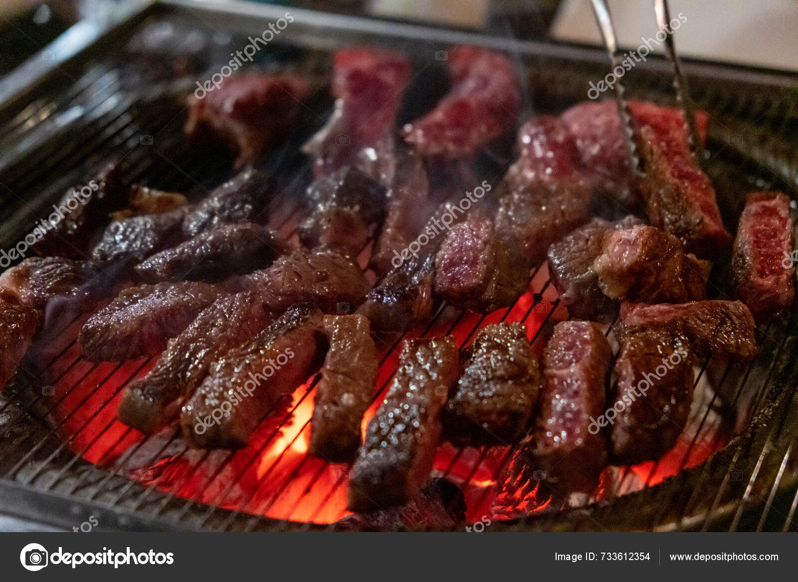 Hanwoo Beef Korean Style Meat Grill Bbq Rare Meat Soft — Stock Photo ...