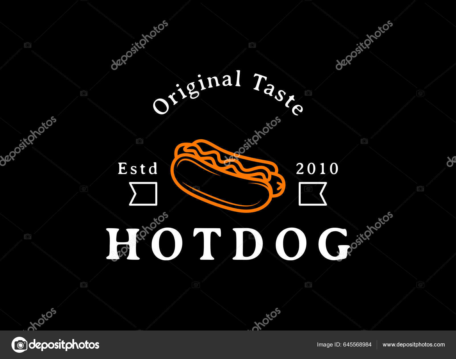 Vintage Hotdog Logo Vector Fast Food Hotdog Illustration Untuk Makanan ...
