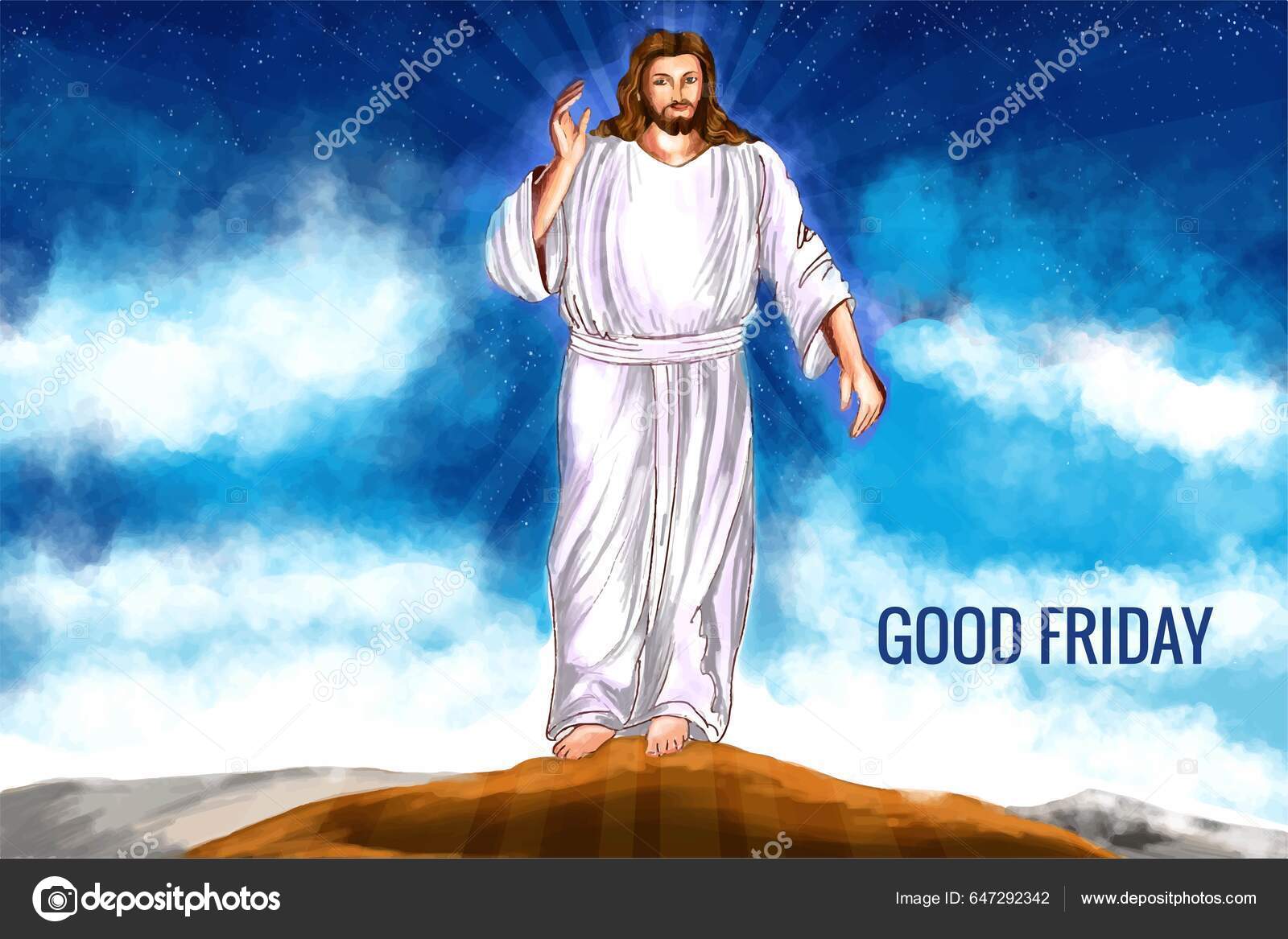 Good Friday Jesus Christ Son God Card Background Stock Vector by ...