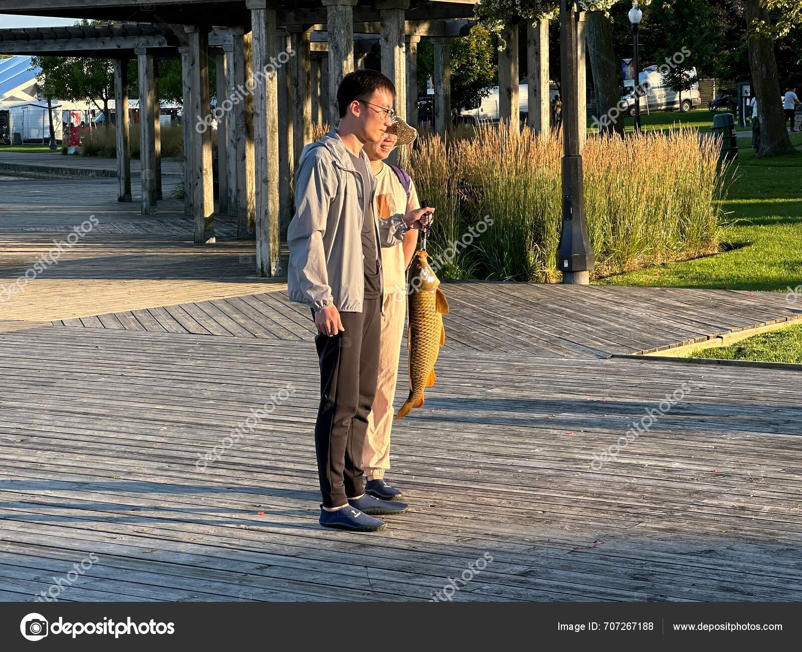 Port Perry Canada August 2023 People Walking Waterfront Marina Port ...