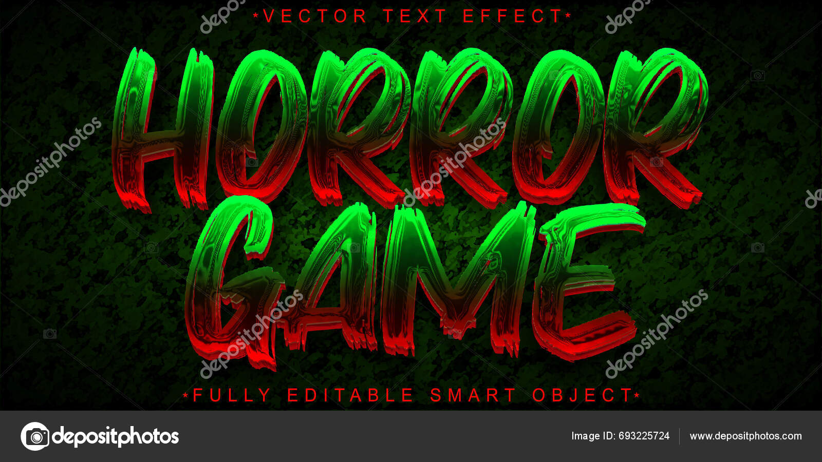 Horror Game Vector Πλήρως Επεξεργάσιμο Smart Object Text Effect ...