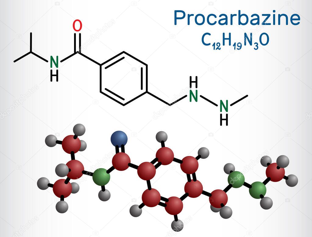 Procarbazina molécula de medicación de quimioterapia. Se utiliza en la ...