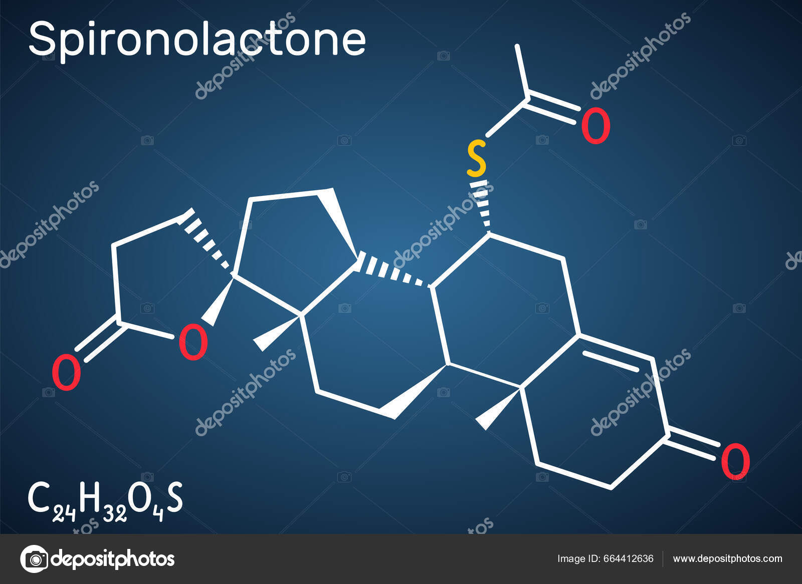Spironolactone Molecule Aldosterone Receptor Antagonist Used Treatment ...