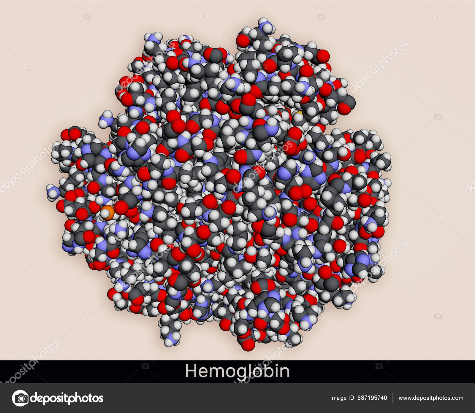 Hemoglobin Haemoglobin Hgb Molecule Blood Protein Molecular Model ...