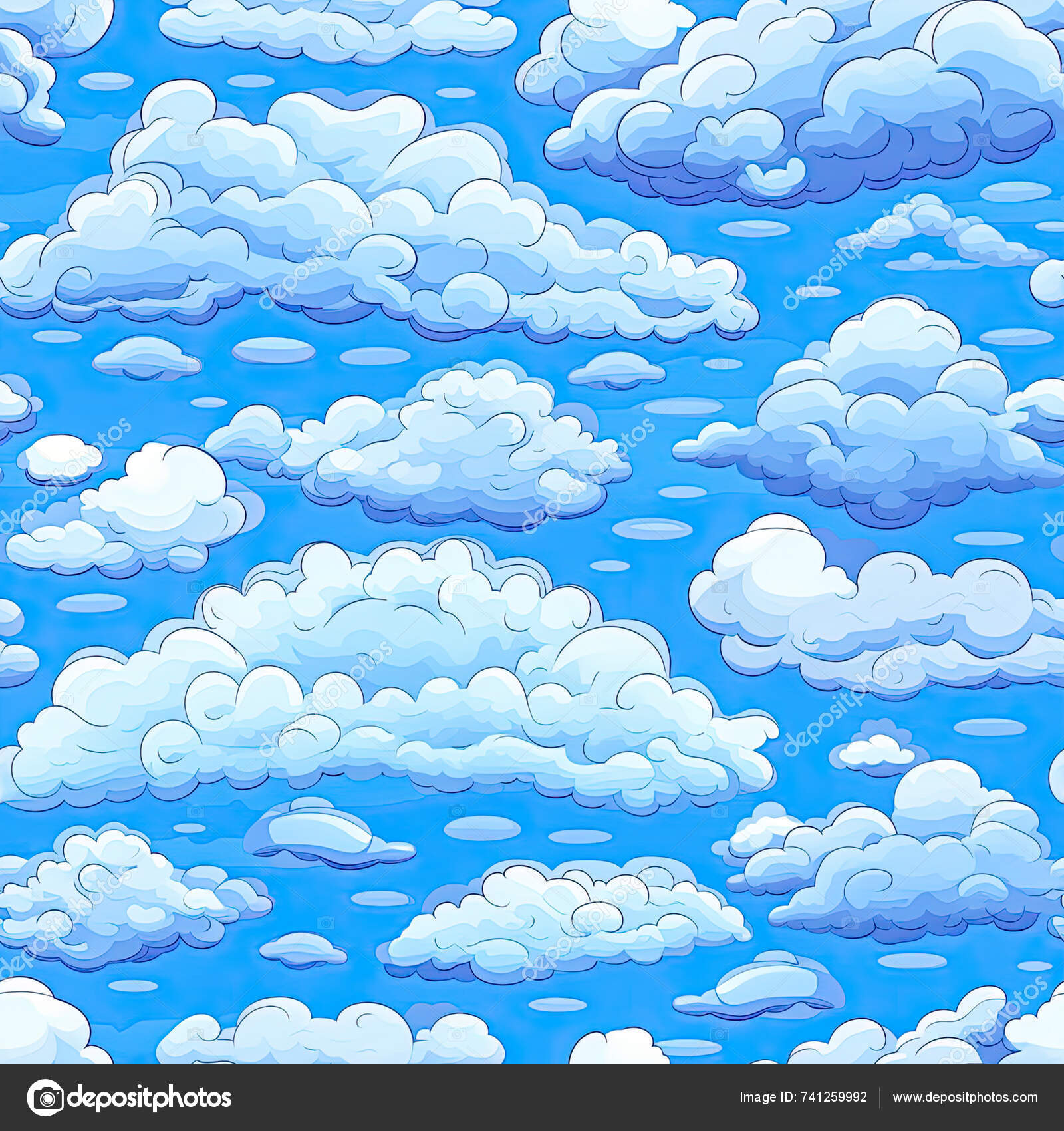 Seamless Pattern Background Clouds Blue Sky — Stock Photo © MarBom ...