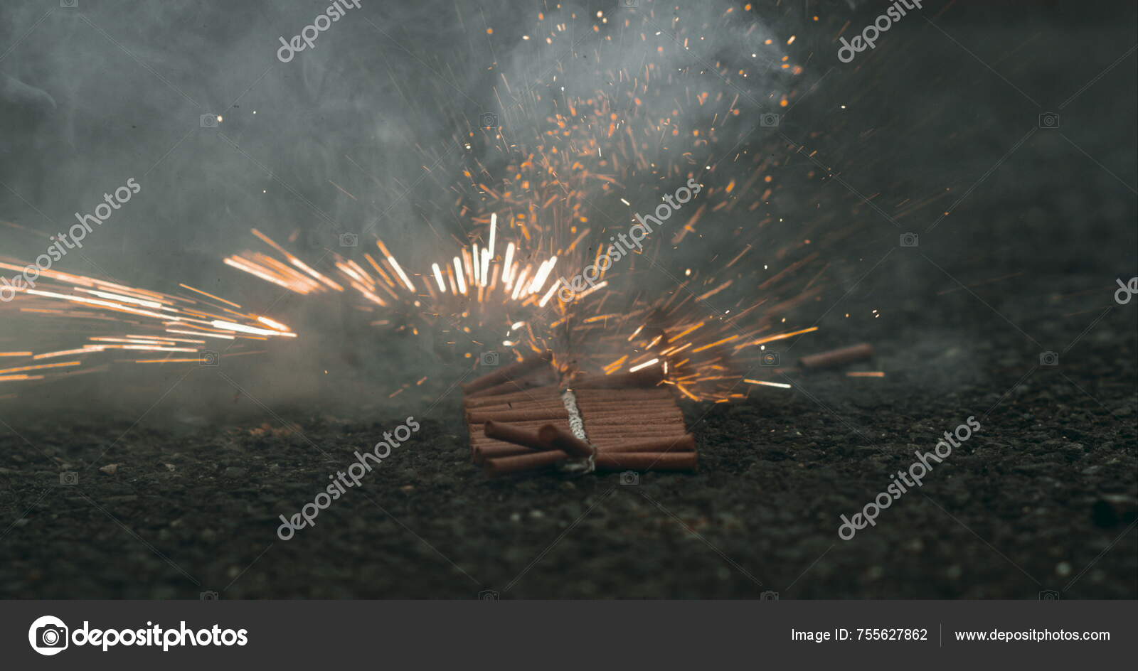 Firecrackers Igniting Emitting Smoke Slow Motion 800 Fps Capturing ...