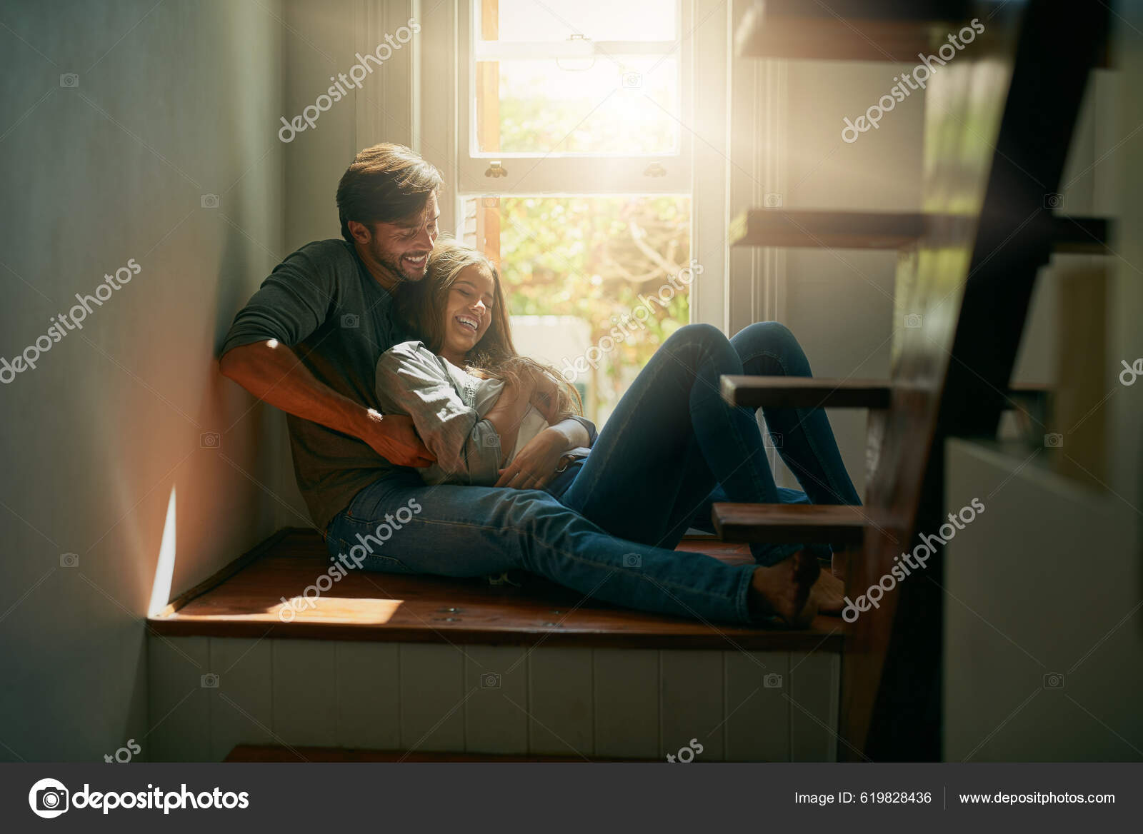 Always Have Fun Together Affectionate Young Couple Having Fun Laughing ...
