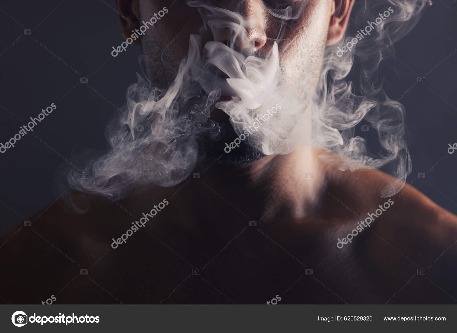 Smoke Cloud Face Man Pollution Marijuana Smoker Health Campaign Zoom ...