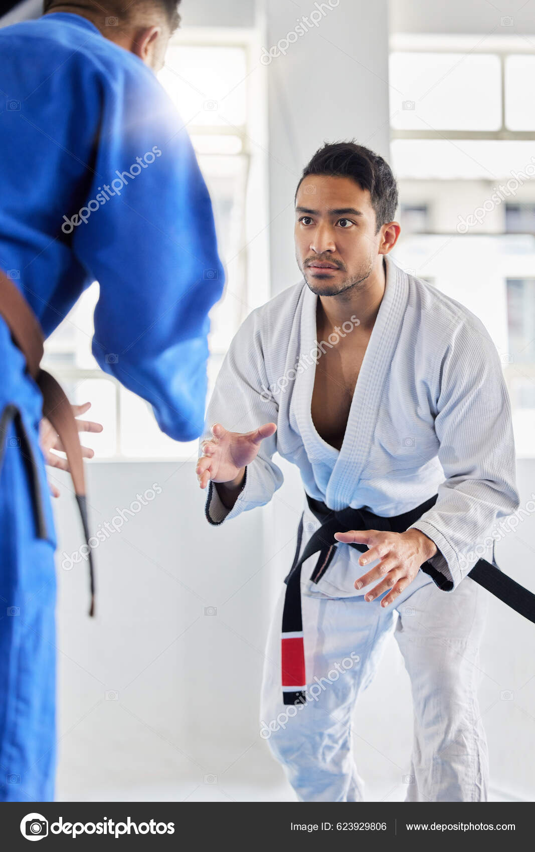 Men Martial Arts Karate Training Dojo Practice Fighting Skill Taekwondo ...