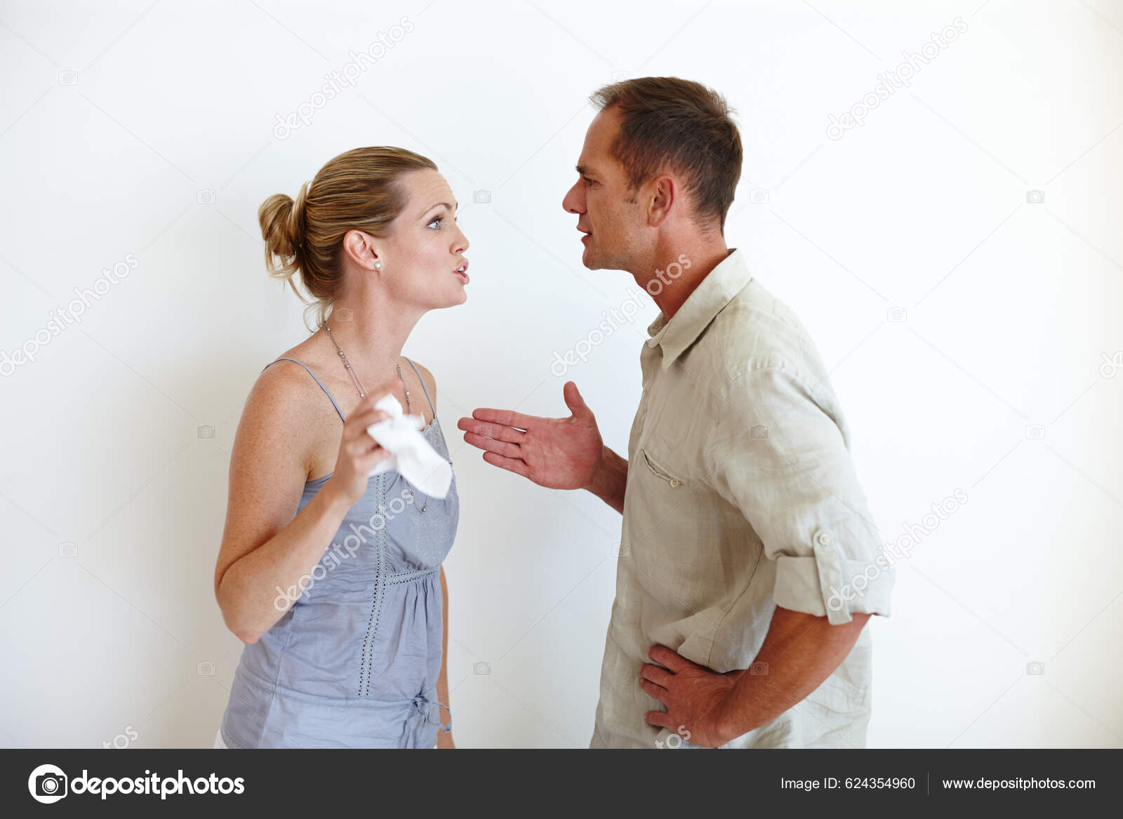 You Cant Make Break Frustrated Couple Arguing Studio — Stock Photo ...