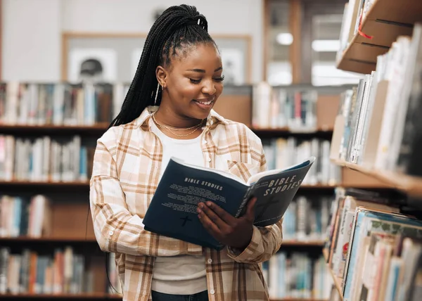 Girl Studying In Library