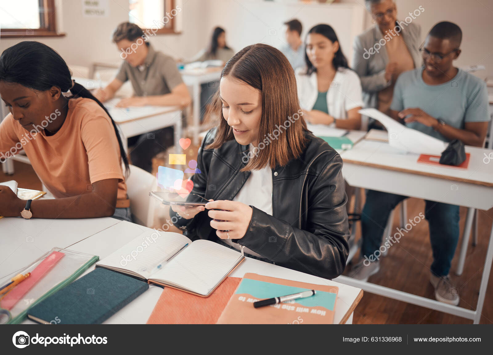 Student Texting Under Desk