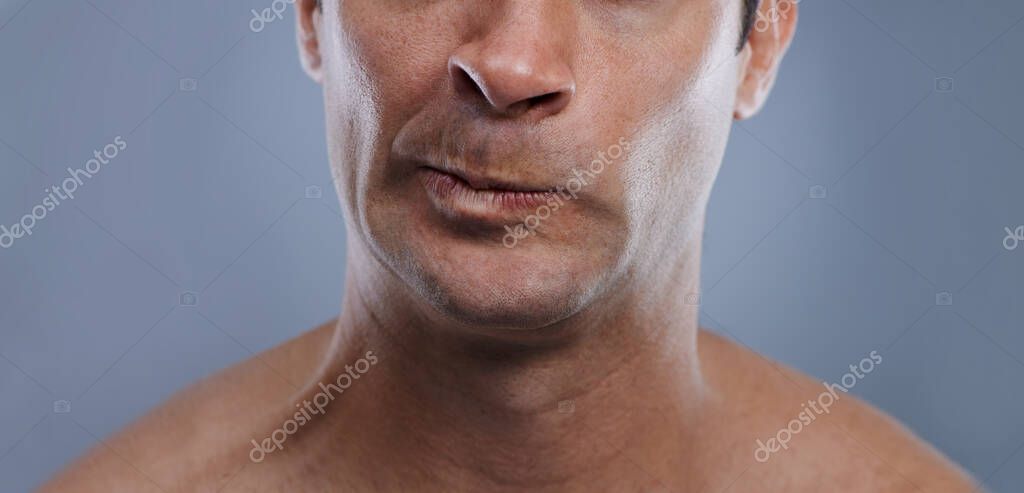 Just not close enough...Cropped studio shot o0f the lower half of a ...