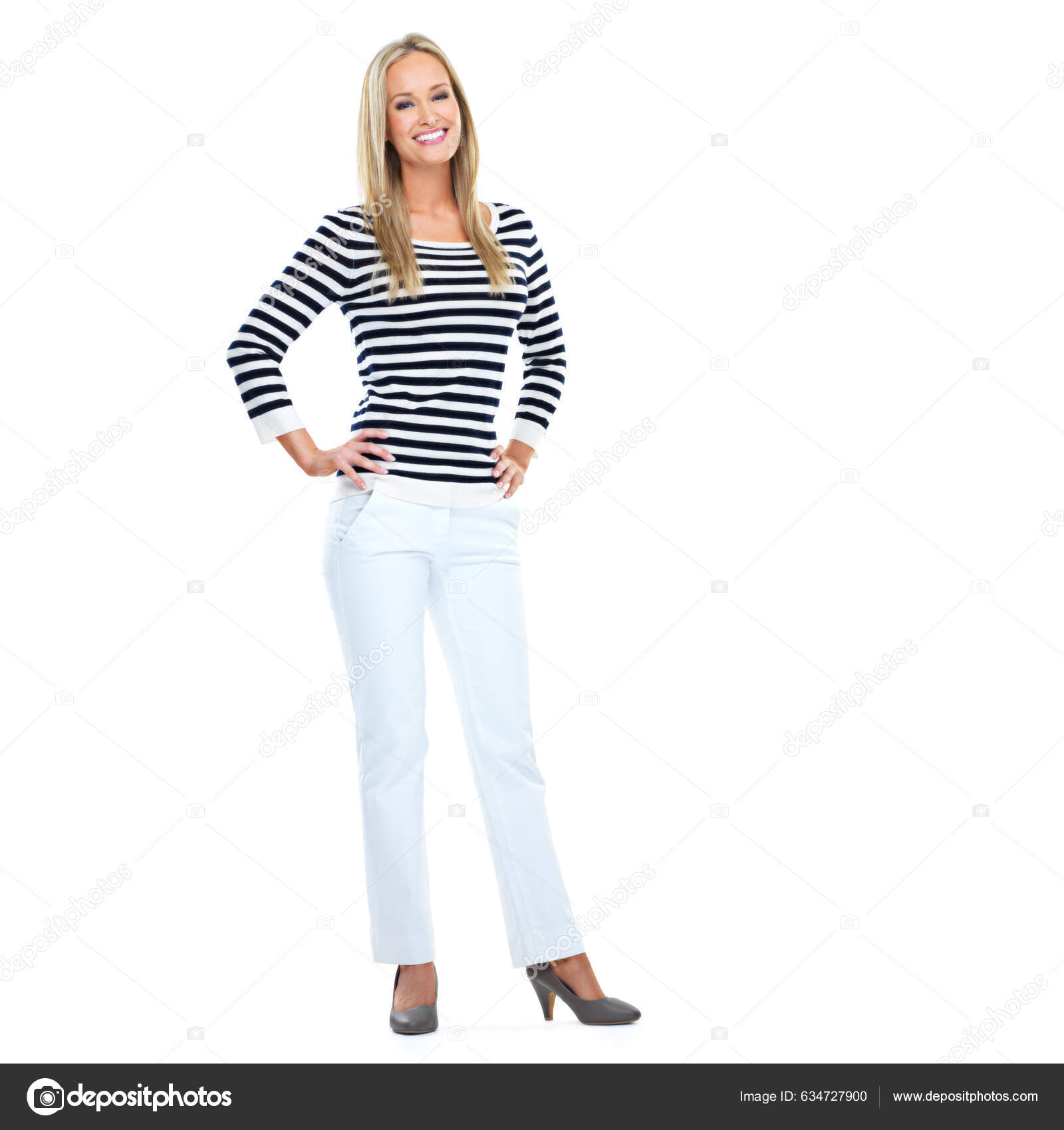 Portrait Mockup Full Body Model Woman Studio Isolated White Background ...