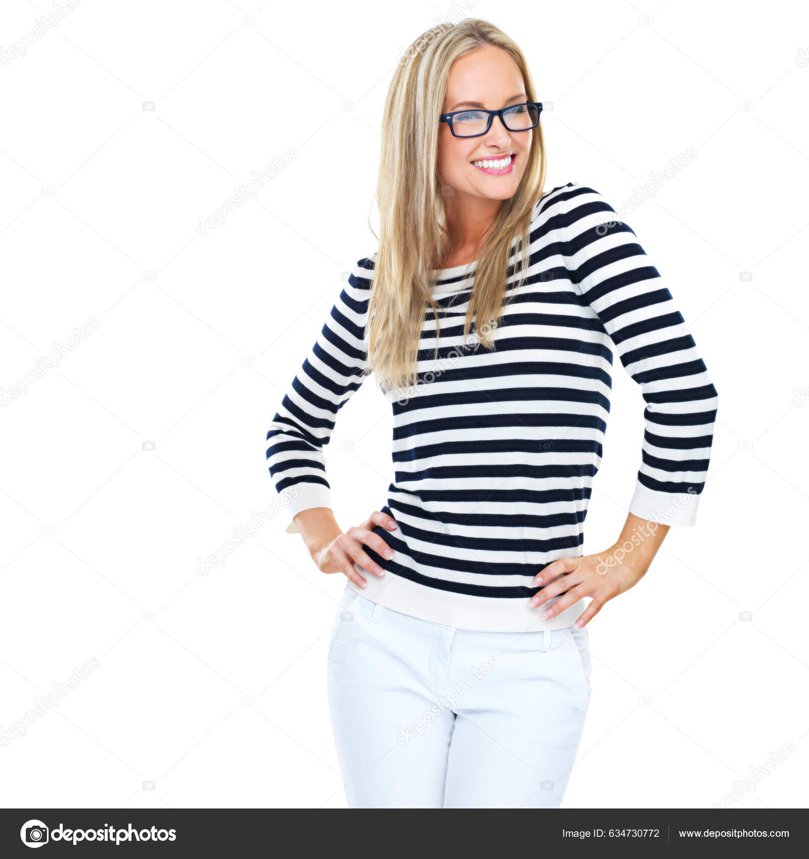 Portrait Mockup Playful Model Woman Studio Isolated White Background ...
