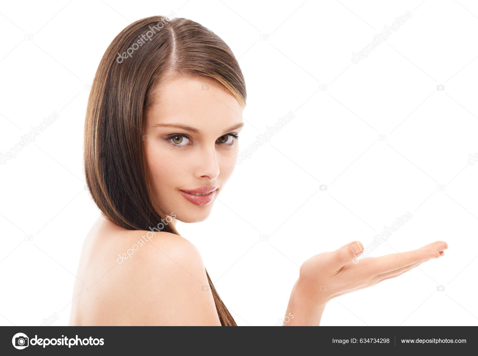 Woman Portrait Skincare Hand Palm Promotion Space Product Placement ...