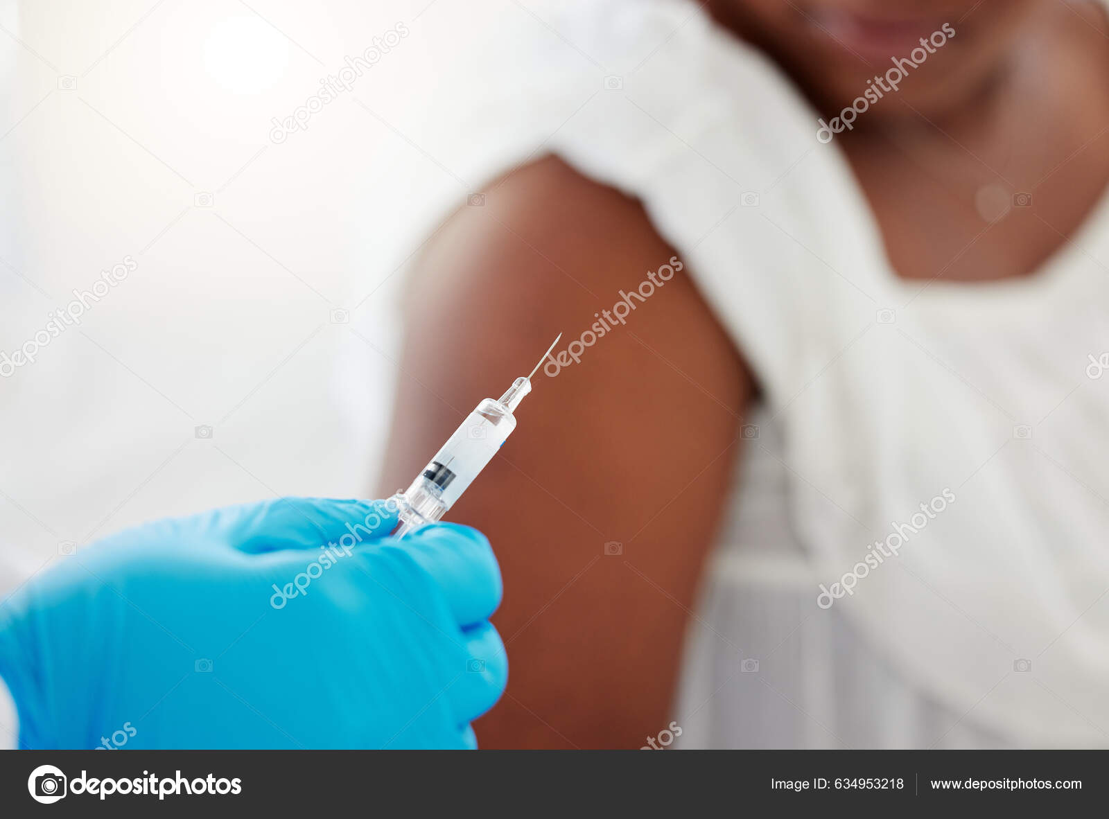 Closeup Hand Doctor Holding Needle Hand Doctor Holding Needle Filled ...