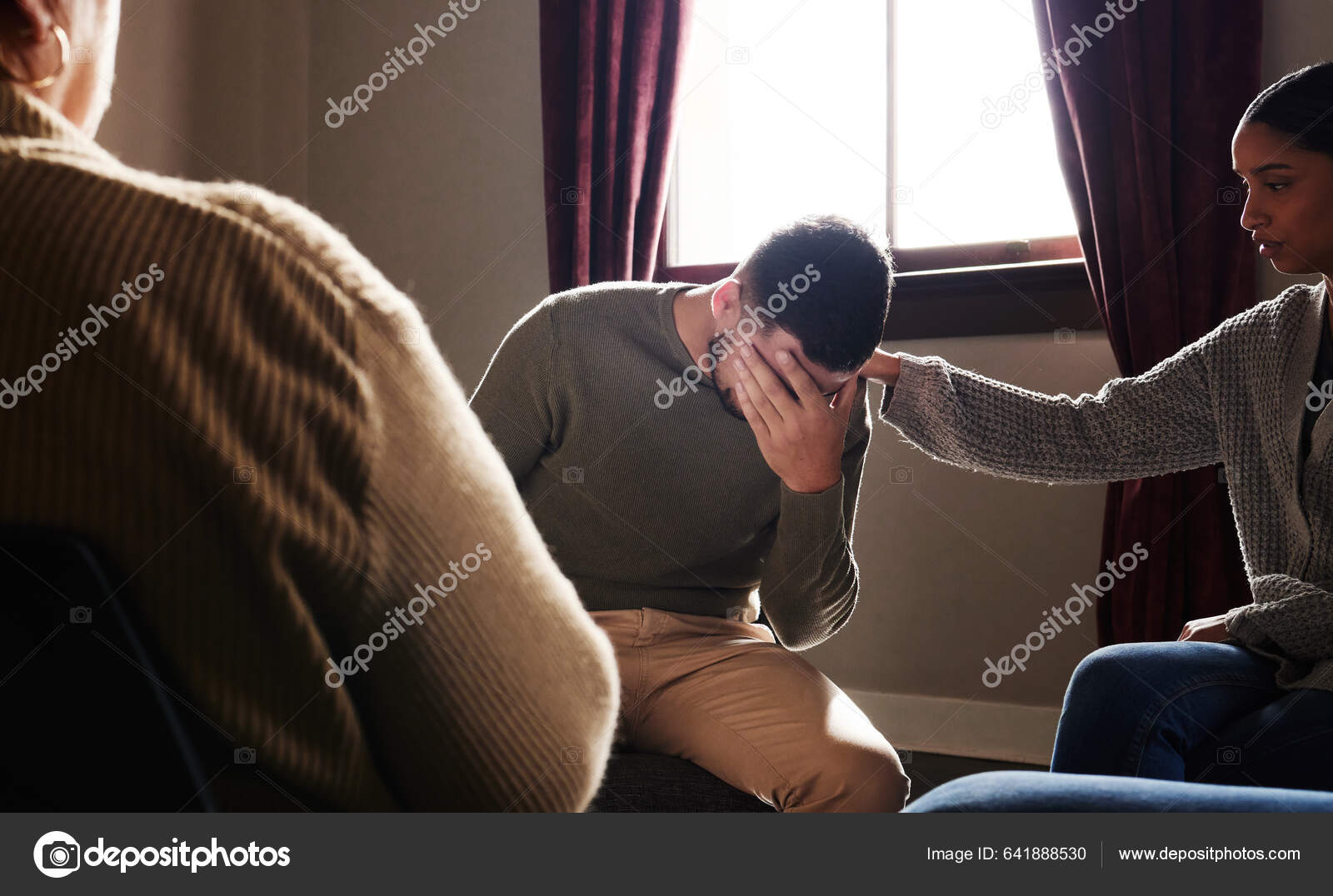 Group Therapy Support Crying Man Empathy Psychology Help Mental Health ...