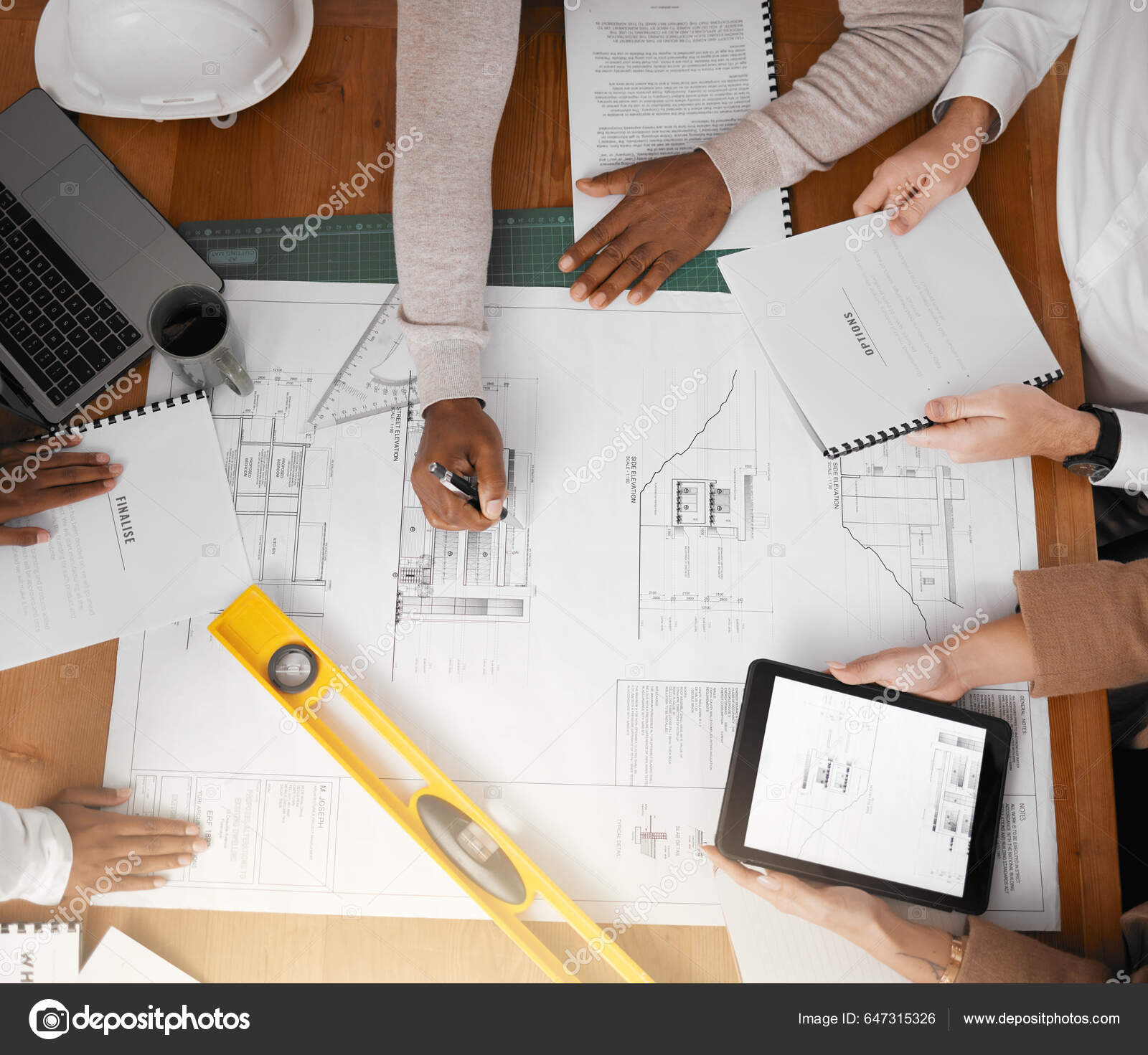 Tablet Plano Arquitectura Planificación Personas Gestión Proyectos ...