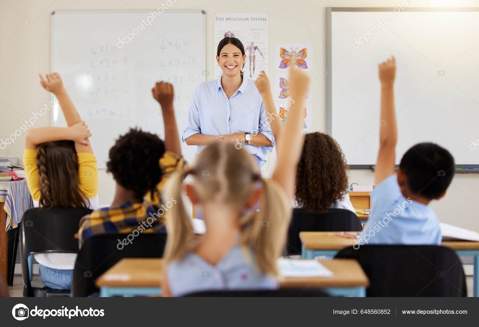 Teacher Hands Children Classroom Learning Exam Studying Preschool ...