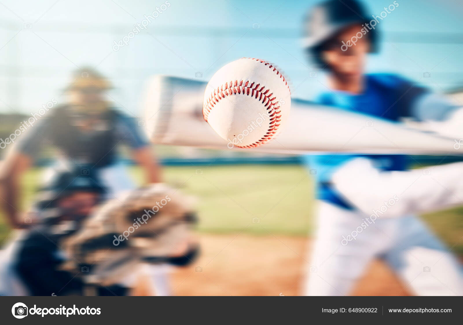 Softball Bat Hitting Ball