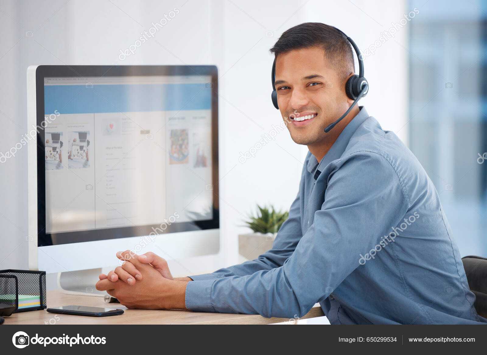 Happy Customer On Computer