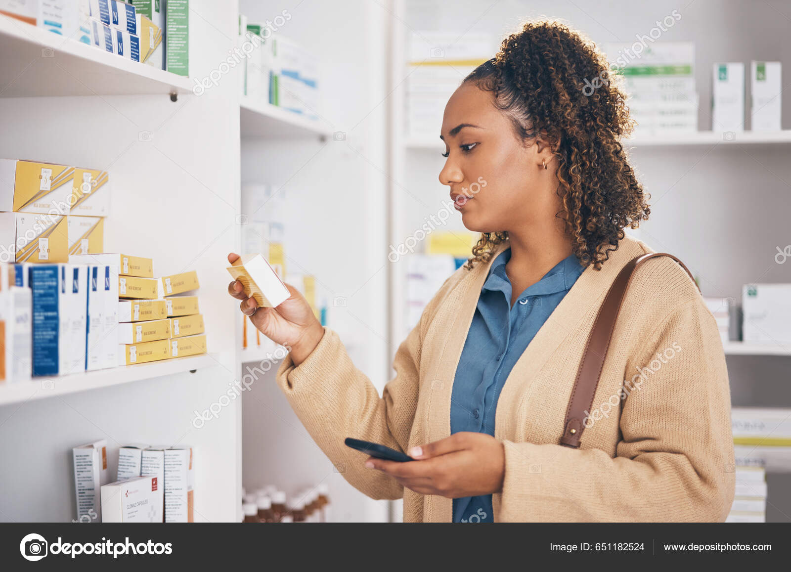 Pharmaceutical Medication Female Customer Choosing Healthcare Products ...
